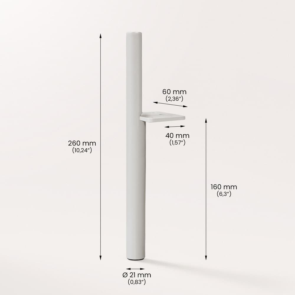 Hugo 160 Faded Sand - Möbelbein aus Stahl