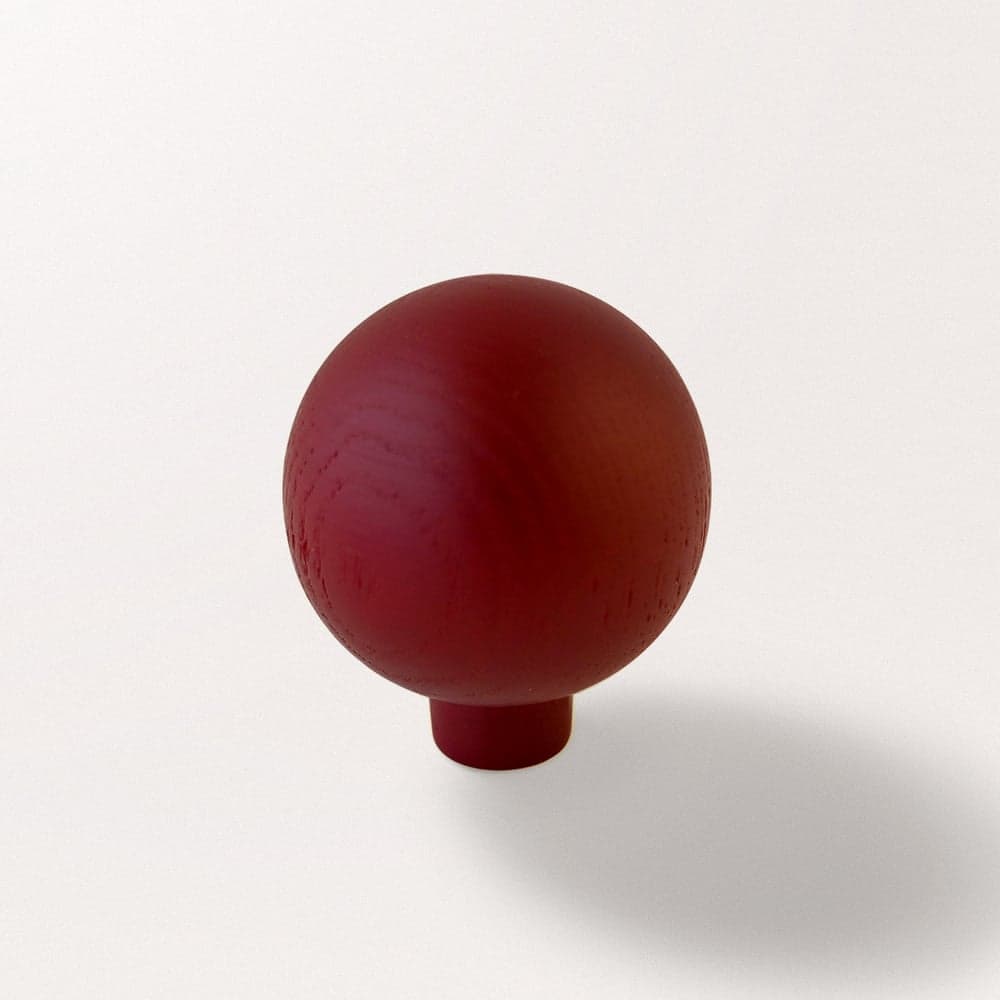 Bill 40Ø Burgundy red - Knopp i askträ