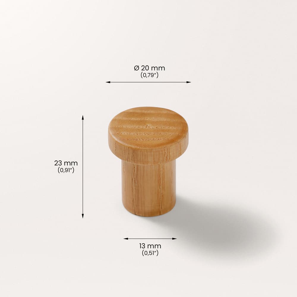 Lilian 20Ø Teak finish - Knob in ash wood
