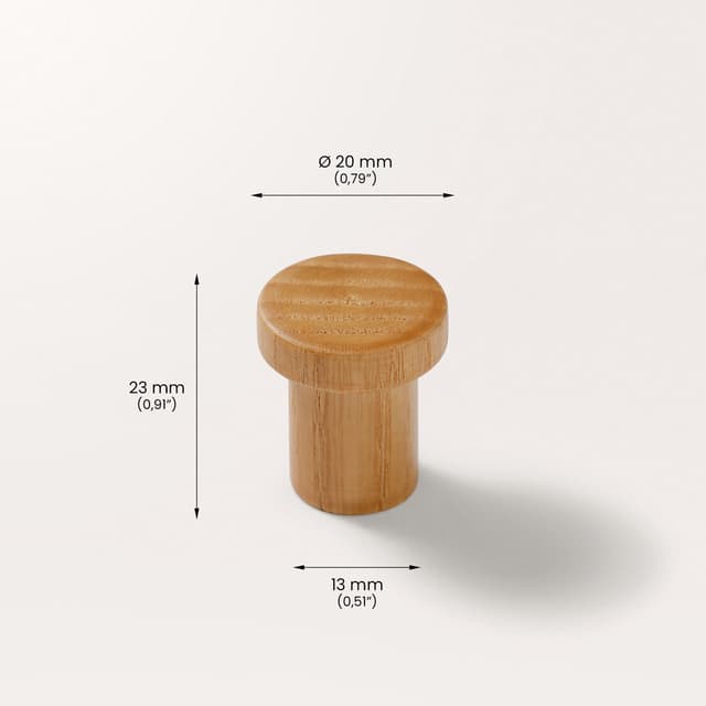 Lilian 20Ø Teak finish - Knob in ash wood