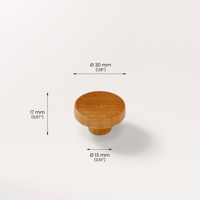 Lilian 30Ø Teak finish - Knob in ash wood