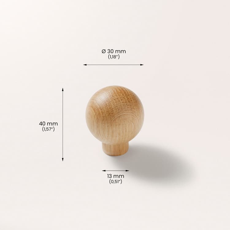 Bill 30Ø Oak Natural - Knob in ash wood