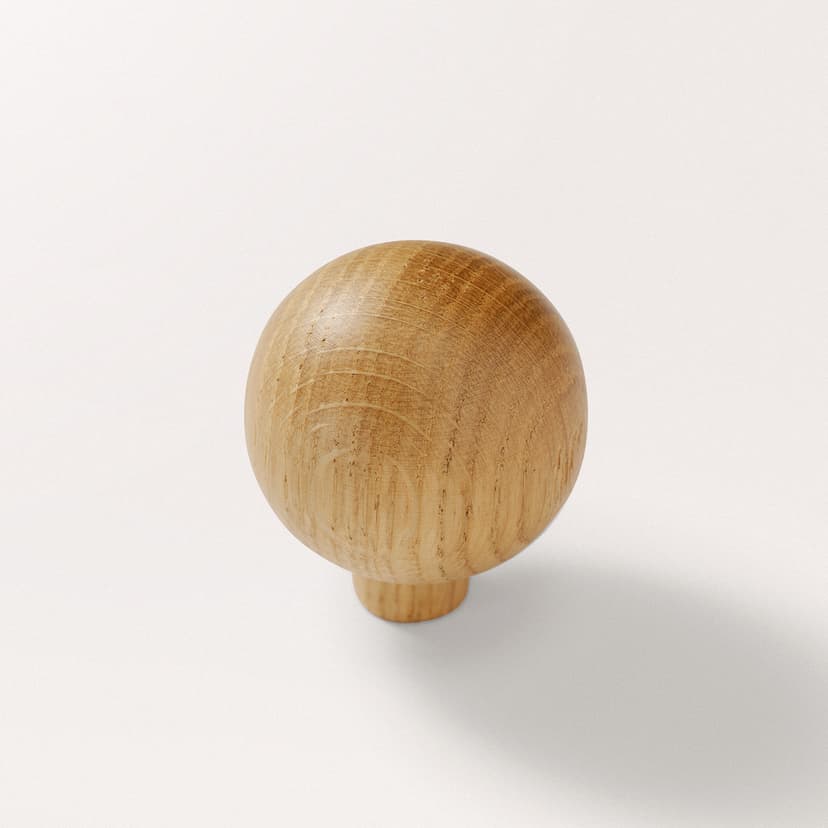 Bill 40Ø Oak Natural - Knob in oak wood