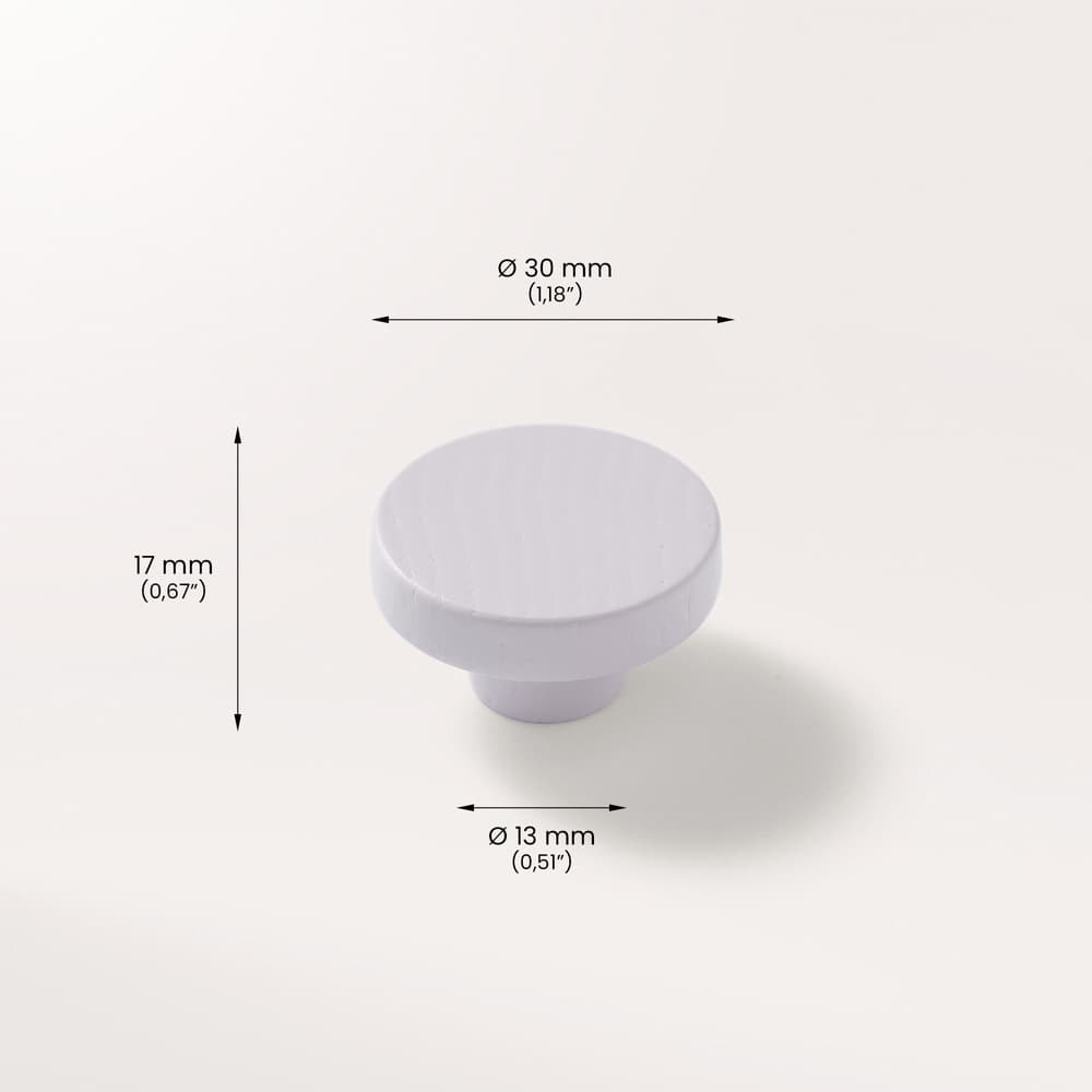 Lilian 30Ø Lilac Grey - Knob in ash wood