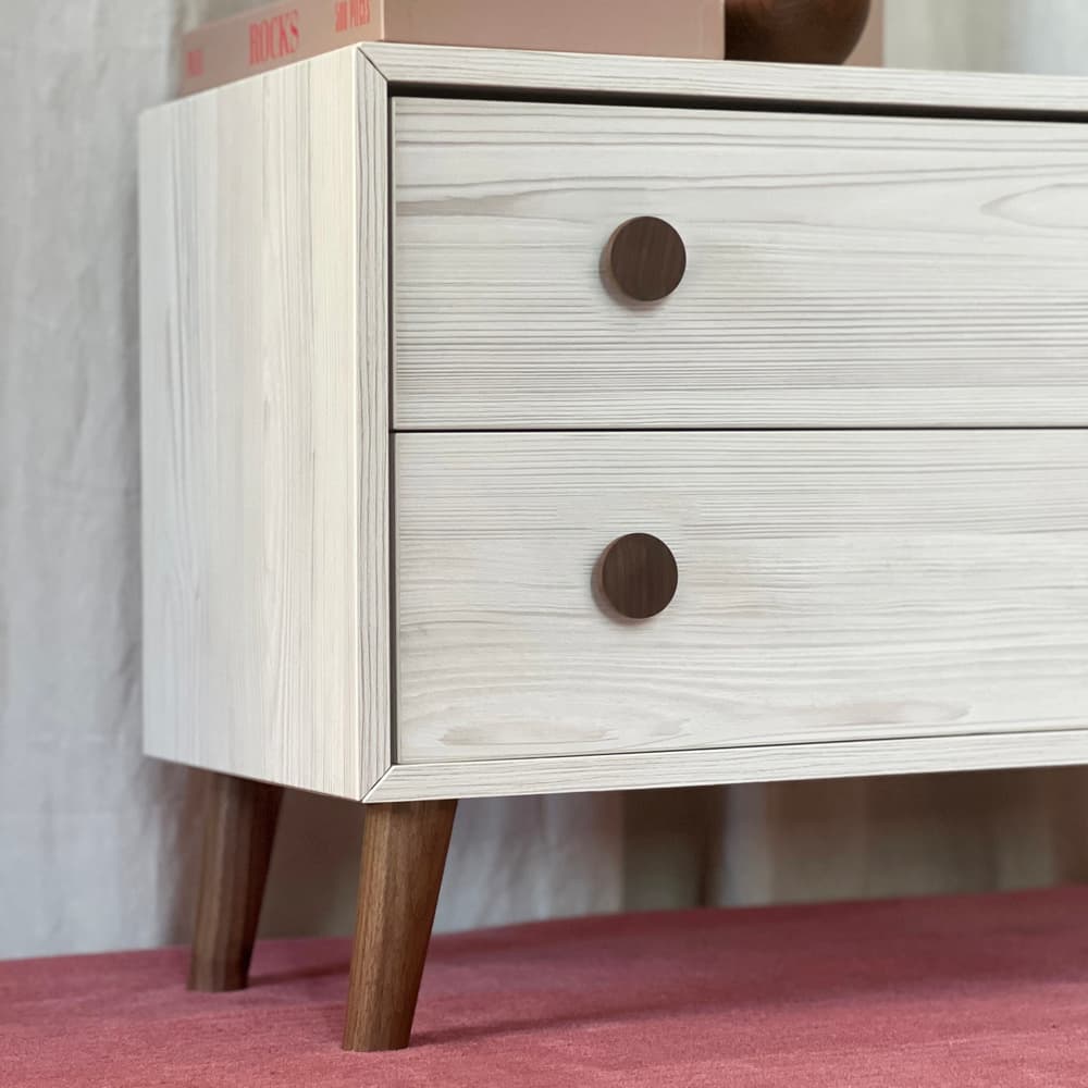 Dagmar 120 Teak finish - Furniture leg in ash wood