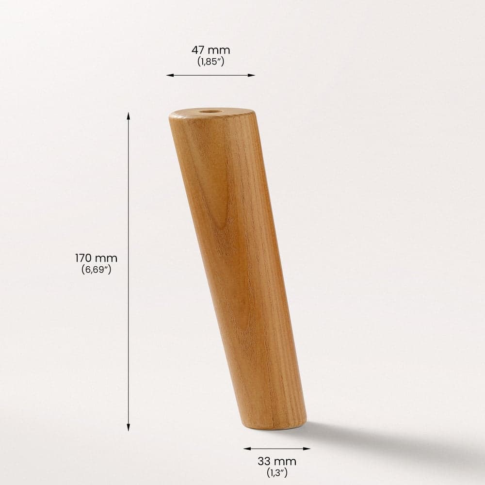 Dagmar 170 Teak finish - Furniture leg in ash wood