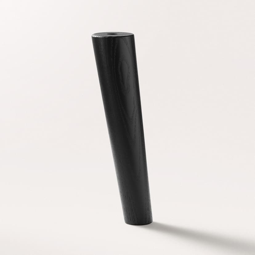 Dagmar 230 Black - Furniture leg in ash wood