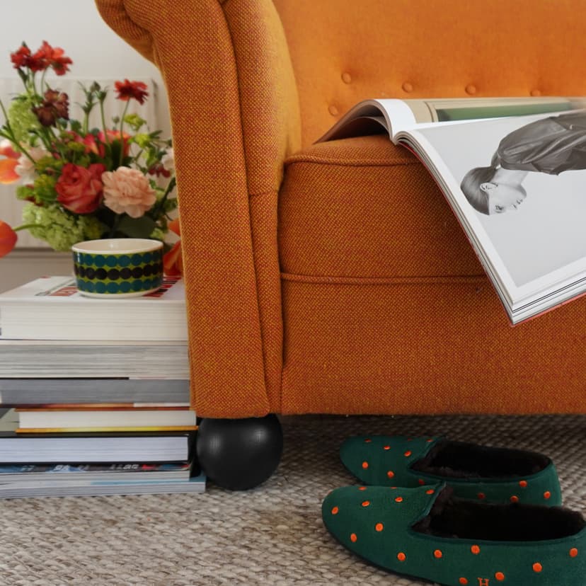 Otto 100 Teak finish - Furniture leg in ash wood